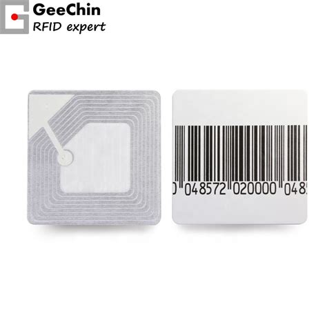 3x3cm Adhesive Eas Rf Soft Label With Dummy Barcode Paper Label Rf 8