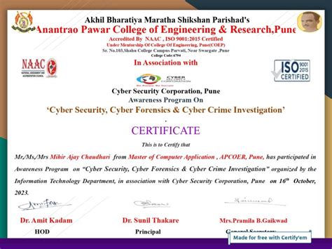 Mihir Chaudhari On Linkedin Cyberawareness Cybersecurity Certified Cybersafety Digitalsecurity