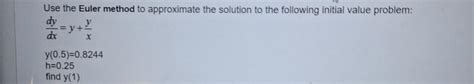 Solved Use The Euler Method To Approximate The Solution To Chegg