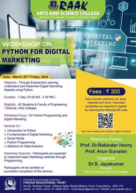 python digital marketing raak arts and science college