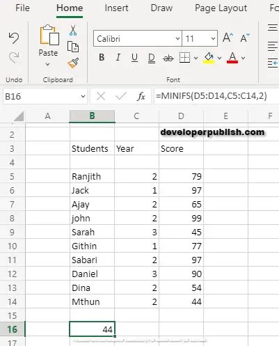 How To Use MINIFS Function In Excel Developer Publish