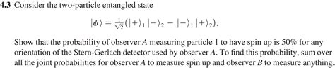 solved 4 3 consider the two particle entangled state 1 14