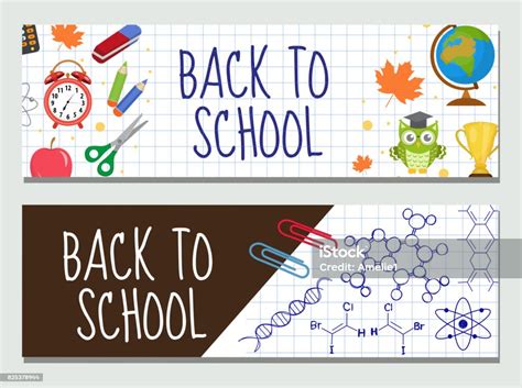 학교 세트 배너 공간 디자인에 대 한 텍스트와 함께 서식 파일 돌아가기 교육 컬렉션 긴 보드 포스터 전단지입니다 플랫