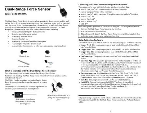 Dual Range Force Sensor Vernier Software And Technology