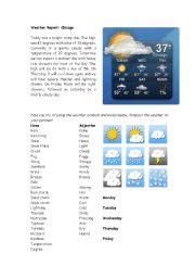 Weather Report Transcript ESL Worksheet By Sweshrestha