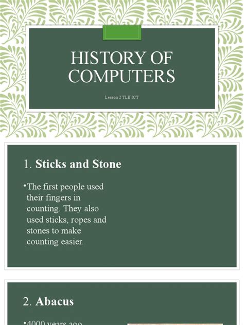 History Of Computers Tle Ict 8 2022 Pdf