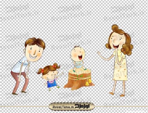 عکس کارتونی خانواده 4 نفره