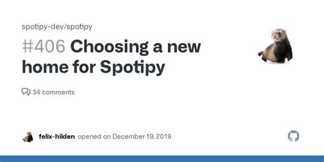 choosing a new home for spotipy · issue 406 · spotipy dev spotipy · github