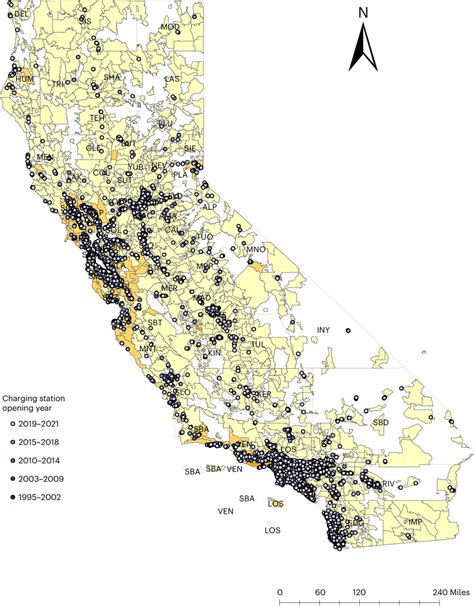 Distribution Of Evcss In California Dots Indicate Evcss Installed At
