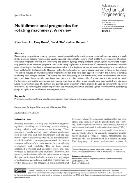 PDF Multidimensional Prognostics For Rotating Machinery A Review