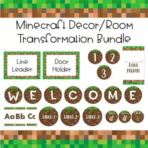 Minecraft Decorclassroom Transformation Bundle Minecraft Classroom Classroom Transformation