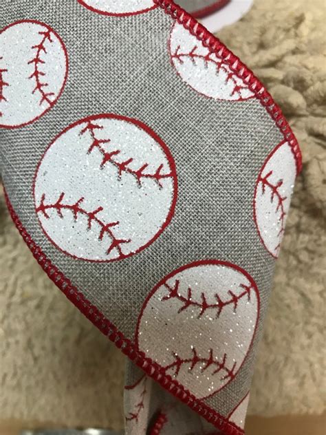 Baseball Ribbon Sports Ribbonbaseball Wreath Ribbon Craft Etsy