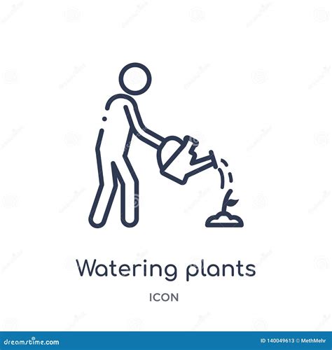 Linear Watering Plants Icon From Behavior Outline Collection Thin Line