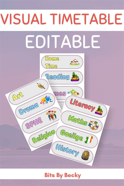 Mash Visual Timetable Editable