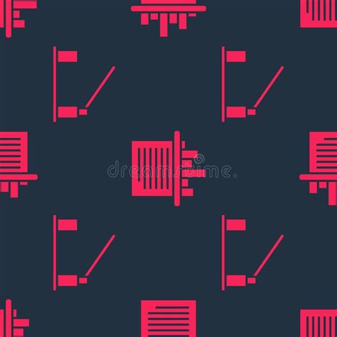 Set Parking Car Barrier And Paper Shredder On Seamless Pattern Vector Stock Vector