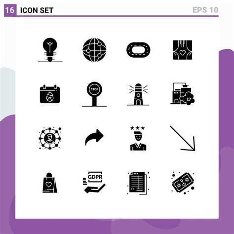 Set Of 16 Modern Ui Icons Symbols Signs For Day Egg Treadmill Calender Love Editable Vector