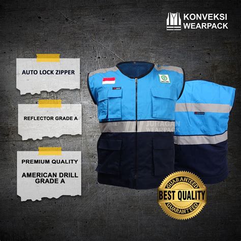Jual Rompi Safety Warna Biru Navy Kombinasi Biru Toska Shopee Indonesia
