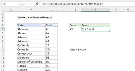 XLOOKUP Without N A Error Excel Formula Exceljet