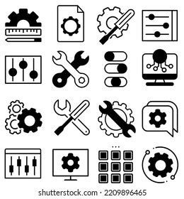 Settings Icon Vector Set Setup Illustration Stock Vector Royalty Free 2209896465 Shutterstock