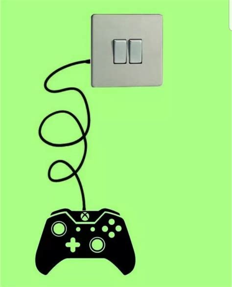 Gaming Controller Light Switch Black Vinyl Wall Decal Sticker Etsy