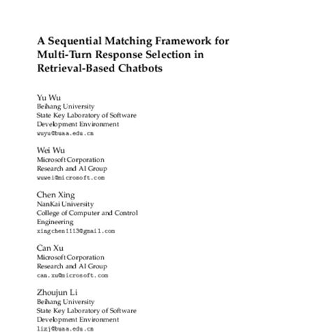 A Sequential Matching Framework For Multi Turn Response Selection In