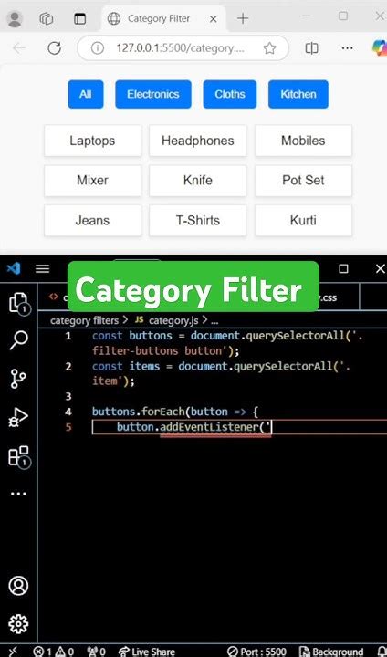 Filter And Search Using Html Css And Javascript Shorts Shortsfeed