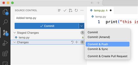Vs Code Source Code Control Commit Message