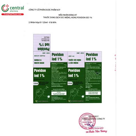 Thuốc Povidon Iod 1 Vcp điều Trị Viêm Nhiễm Miệng Và Họng Cấp Tính