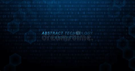 Digital Technology Binary Code Data On Dark Blue Background Futuristic