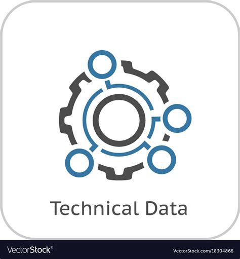 Technical Data Icon Gear And Option Dots Vector Image