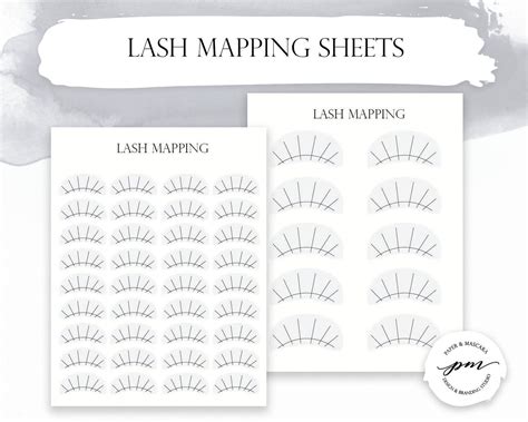 Lash Map Sheets Printable Lash Mapping Sheets Eyelash Extensions Form Etsy Pestañas