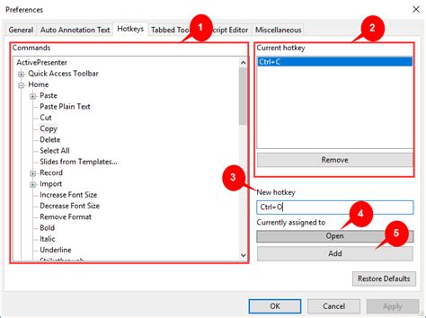 Customizing Hotkeys Activepresenter 7