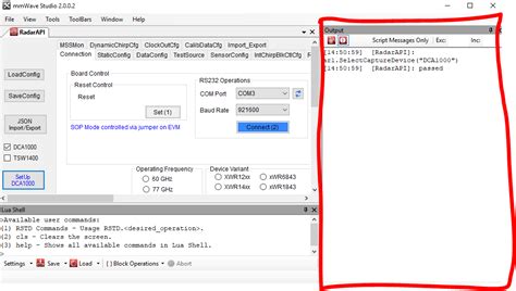 Dca1000evm The Lvds Data Obtained By Running The Lua Script Is Empty