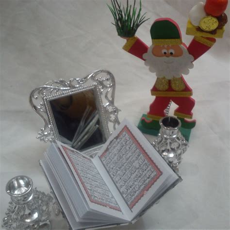 خرید و قیمت پک 7تکه ویژه هفت سین قرآن و آینه شمع دان و هفت سین عمو نوروزهدیه از غرفه گروه