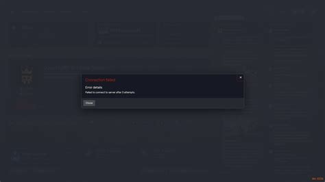 Connection Failed After 3 Attempts Rsmgg