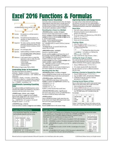 Livro Microsoft Excel 2016 Functions And Formulas Quick Card Frete Grátis