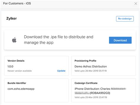 Code Sign IOS App For Customers Zoho Creator Help