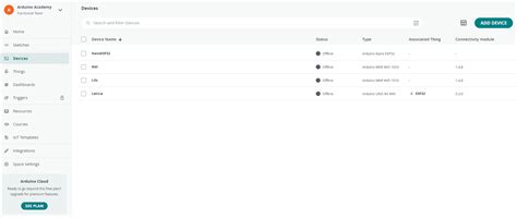Device Tab In The Cloud Homepage