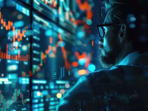 a person sitting in front of a computer focused on the screen premium