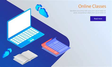 Premium Vector Online Classes Concept Based Web Template Design