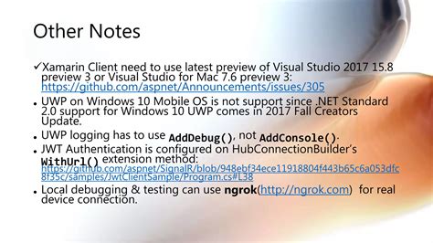Xamarin Form Using Aspnet Core Signalr Client Ppt
