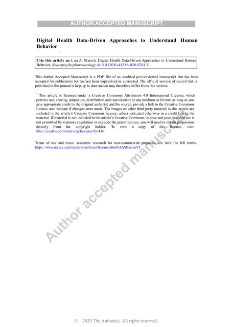 PDF Digital Health Data Driven Approaches To Understand Human Behavior