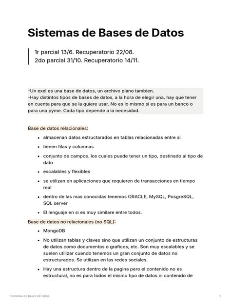 Basededatos Pdf Bases De Datos Sql