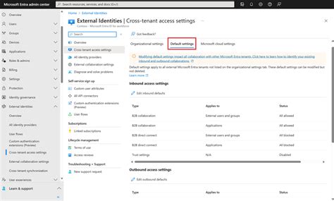 Cross Tenant Access Settings Azure Docs