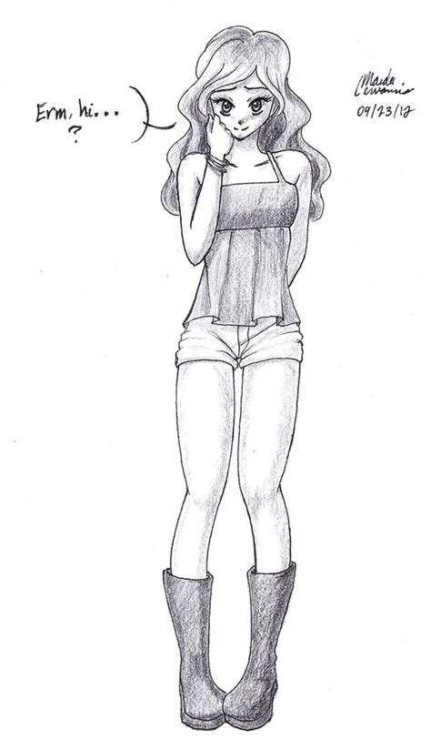 Simple Shy Girl Pose By Maidacervania On Deviantart
