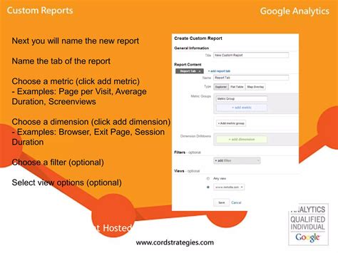 Google Analytics Custom Reports PPT
