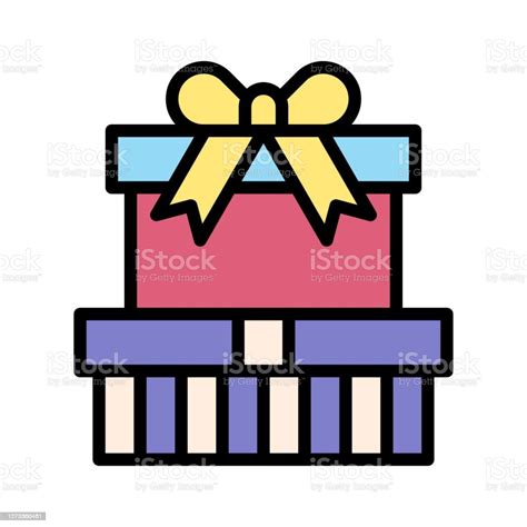편집 가능한 스트로크가 있는 리본 활 및 스트립 벡터가 있는 선물 상자 관련 선물 상자 놀라움에 대한 스톡 벡터 아트 및 기타
