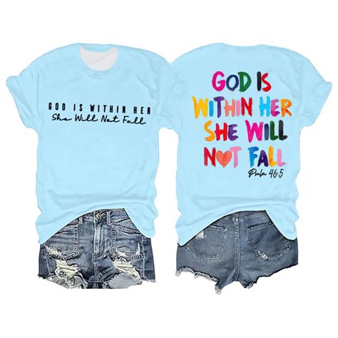 Wiueurtly Womens Tops Oversized Shirts For Women Shirt Verse T God Is