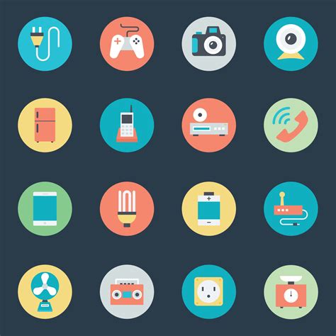 Digital Devices Icon Set In Flat Style 23845059 Vector Art At Vecteezy