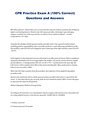 CPB Practice Exam A Correct Questions And Answers DocMerit